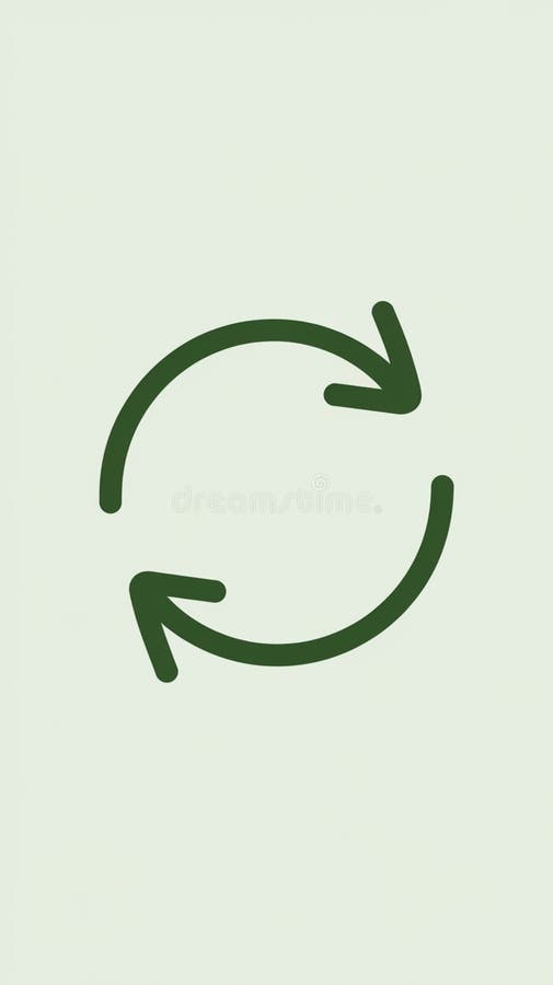 Green Circular Loop Arrow on Clean White Background, Simple, Striking ...