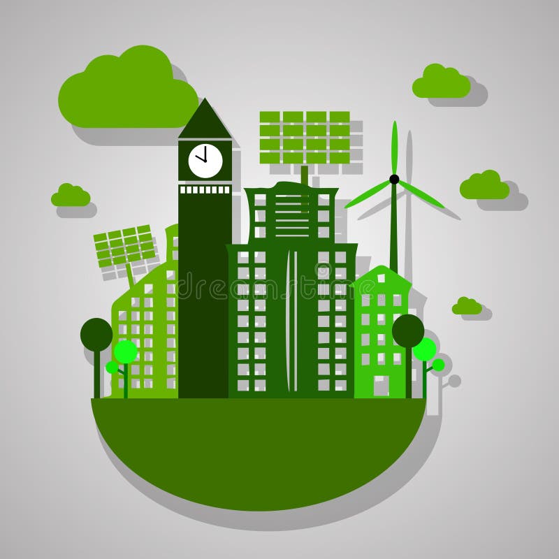 Green City Building, Save Earth Concept, Vector Stock Vector ...