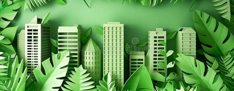Green City Concept. Ecology and Green Spaces Stock Illustration ...