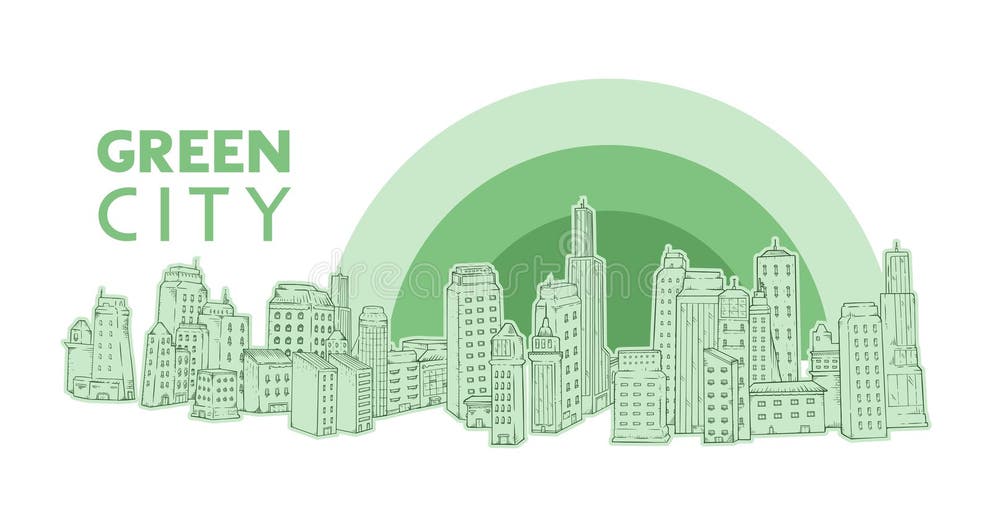 Green city design stock vector. Illustration of front - 355758397