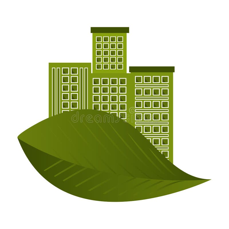 Green City Ecology Buildings Stock Illustration - Illustration of ...