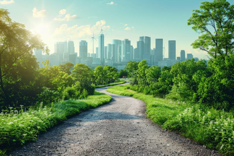 Green City of the Future. Big City and Nature Stock Photo - Image of ...
