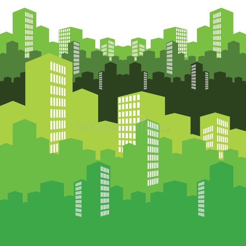 Green City, Illustration, Background Stock Vector - Illustration of ...