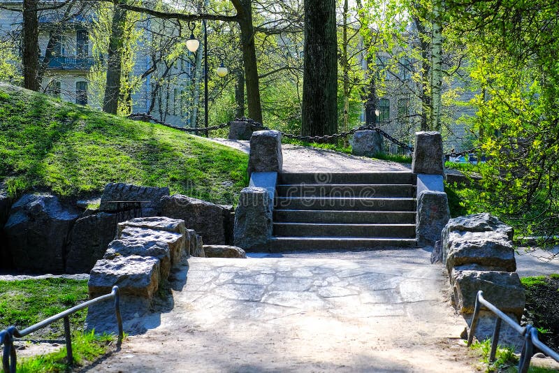 Green City Park. City Park with Neat Walking Paths for Holidaymakers ...