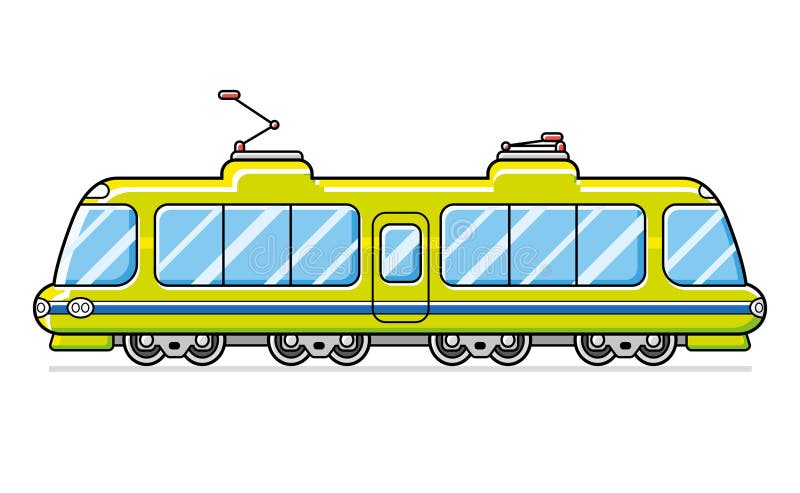 Green city train isolated stock vector. Illustration of vector - 285978800
