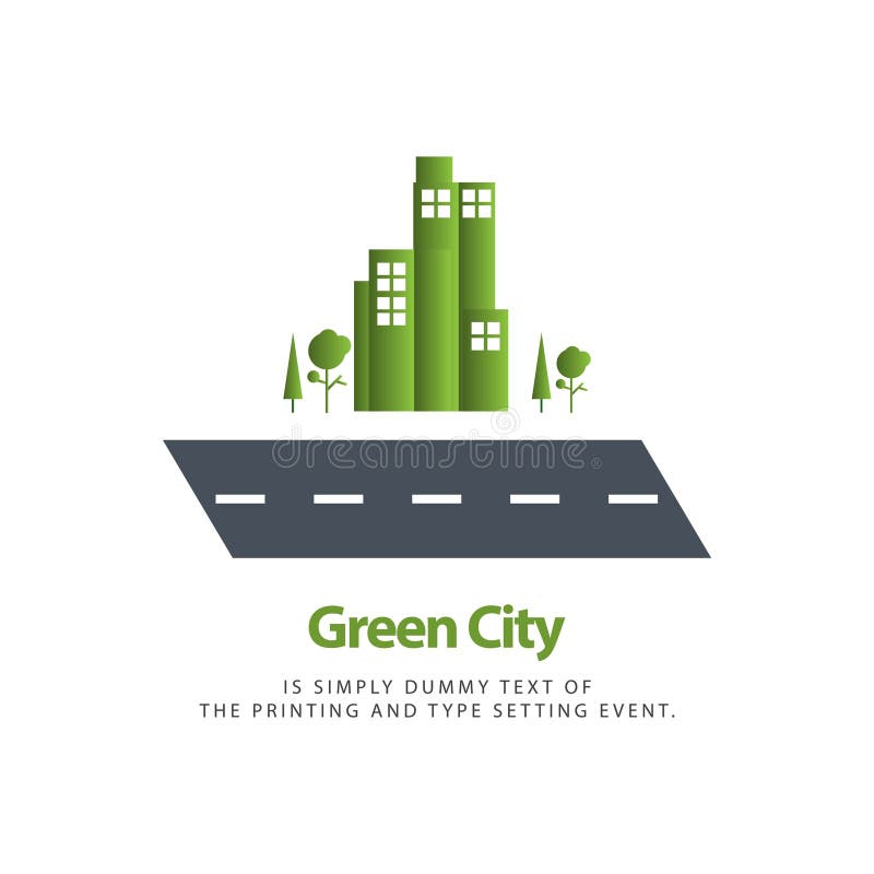 Green City Vector Template Design Illustration Stock Illustration ...