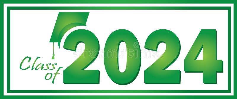 Green Class of 2024 Banner Graduation Banner Stock Illustration ...