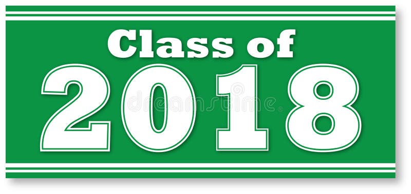 Green Class of 2018 Banner stock illustration. Illustration of gold ...