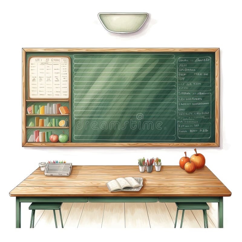 Green Class Board, School Classroom High Quality Ai Image Generated ...
