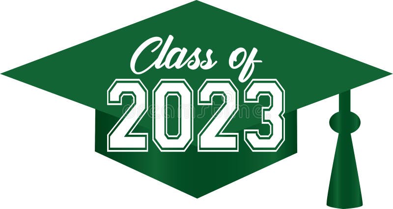 Green Class of 2023 Graduation Cap Graphic Stock Illustration ...