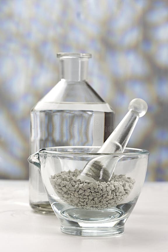 Green clay in glass mortar stock photo. Image of mineral - 37821408