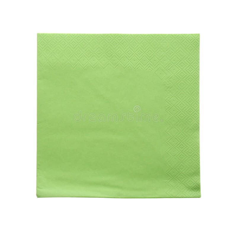 Green Clean Paper Tissue Isolated on White, Top View Stock Photo ...
