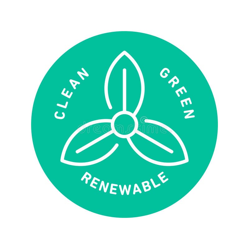 Green, Clean, Renewable Energy Vector Icon Stock Vector - Illustration ...