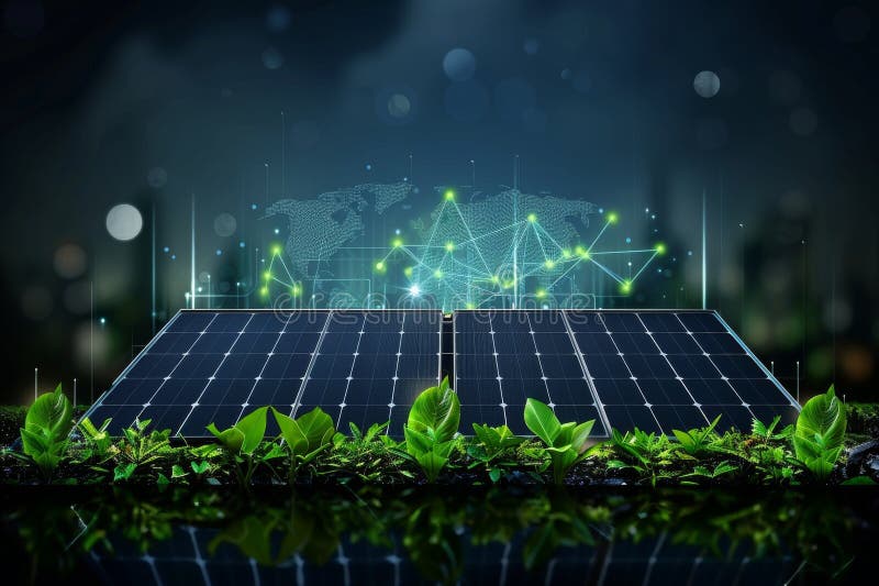 Green Clean, Renewable, Sustainable Energy Concept. Wind Turbine ...