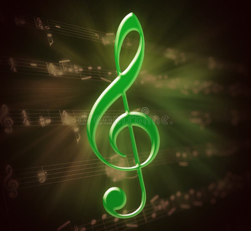 Green clef stock illustration. Illustration of note, closeup - 21813990