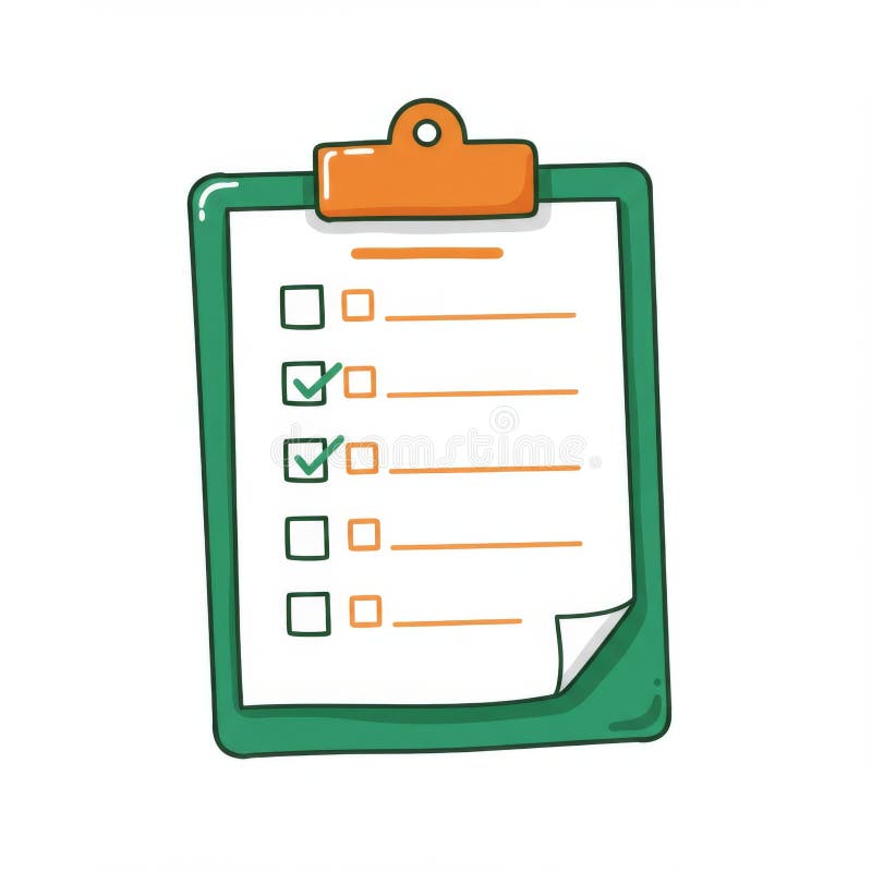 Green Clipboard Checklist Illustration Stock Illustration ...