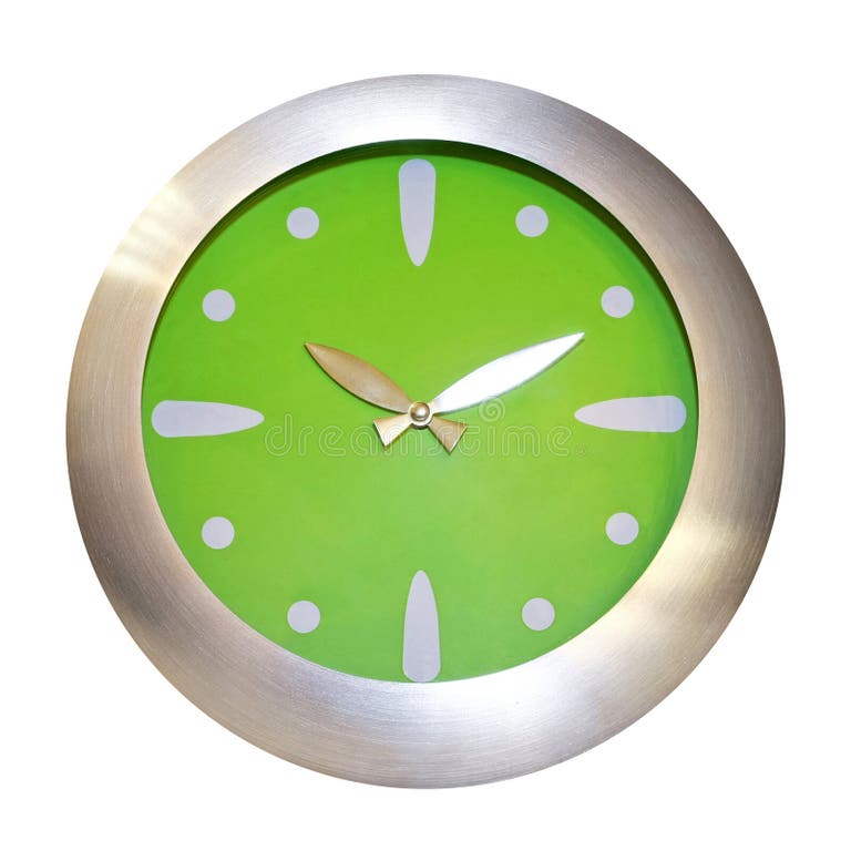 Green clock stock photo. Image of hands, green, hours - 4519142
