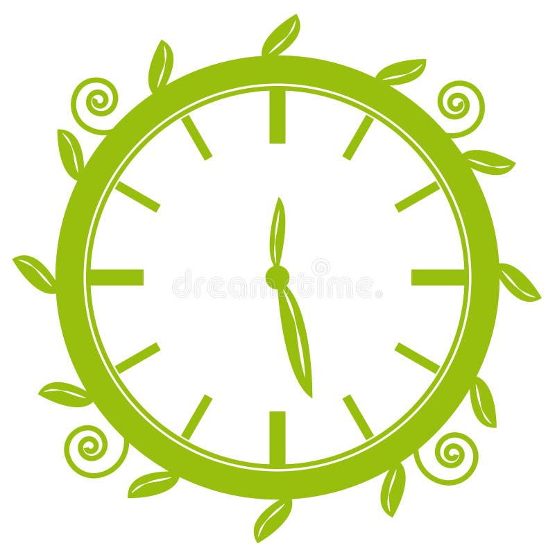 Green Clock on White Background Stock Vector - Illustration of object ...