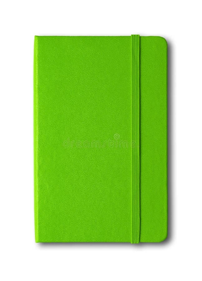 Green Closed Notebook Isolated on White Stock Photo - Image of office ...