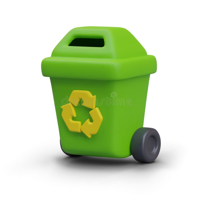 Green Closed Wheelie Bin. Universal Recycling Symbol Stock Vector ...
