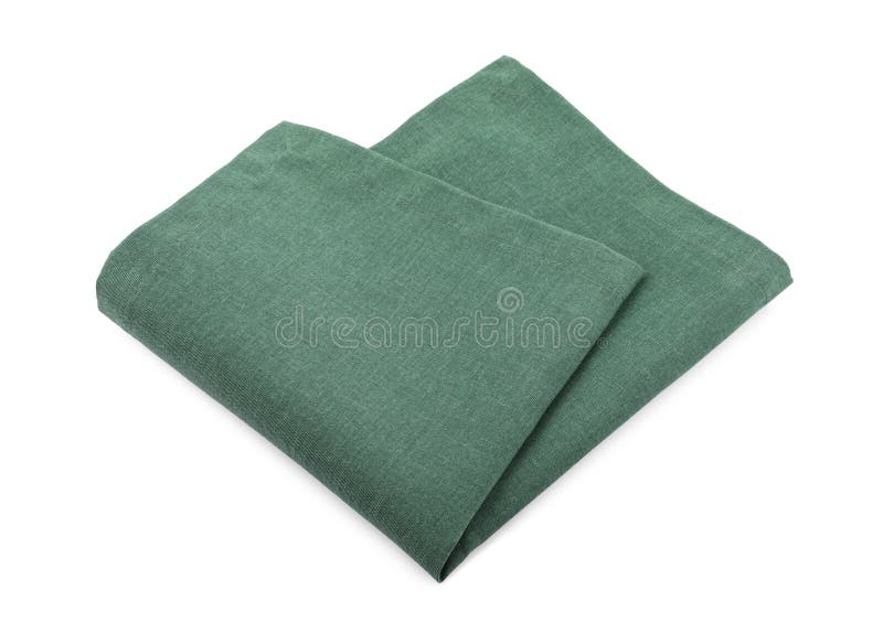 Green Cloth Kitchen Napkin Isolated on White Stock Photo - Image of ...
