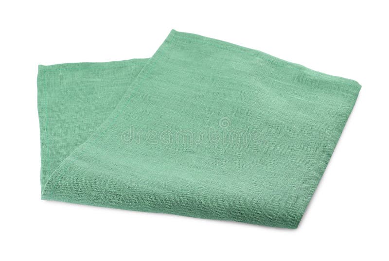 Green Cloth Kitchen Napkin Isolated on White Stock Image - Image of ...