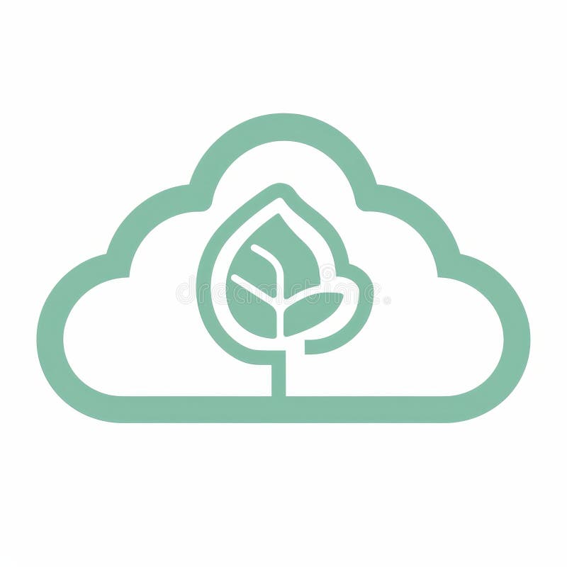 Green Cloud Computing Eco-Friendly Technology Icon, Symbolizing ...