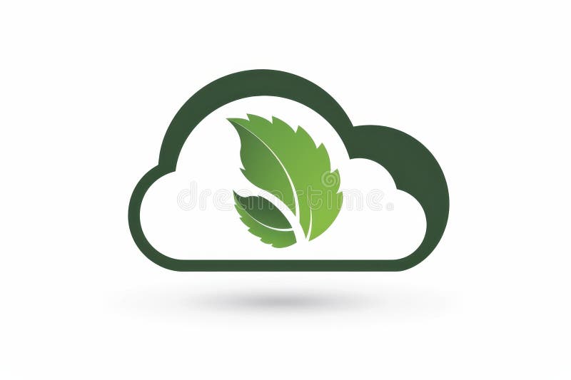 Green Cloud Computing Logo Eco-Friendly Hosting Service Icon with ...