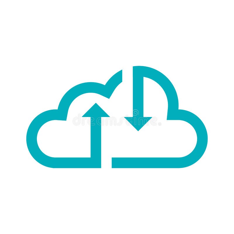 Green Cloud Logo with Up and Down Arrows, Green Cloud Logo for Data ...