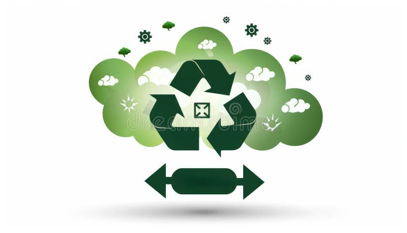 A Green Cloud with a Recycle Sign in the Middle by AI Generated Image ...