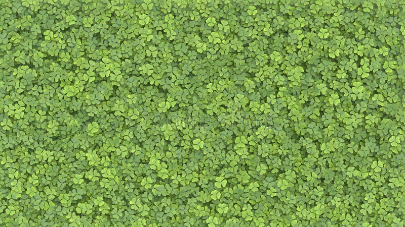 Green Clover Covering the Screen. 3D Rendering Stock Illustration ...