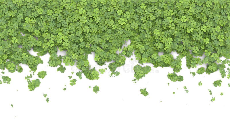 Green Clover Covering the Screen. 3D Rendering Stock Illustration ...