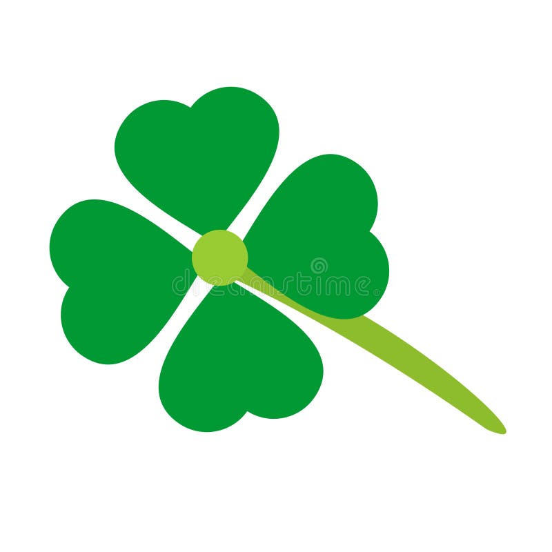 Green Clover Flat Design Illustration Stock Vector - Illustration of ...
