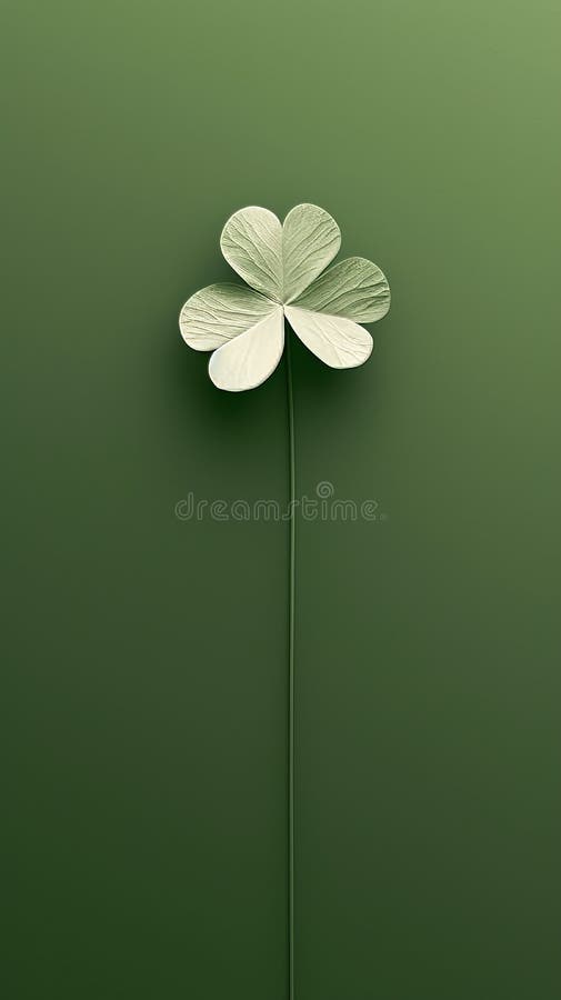 Green Clover Leaf, Gradient Background, Minimalist Concept, Irish ...