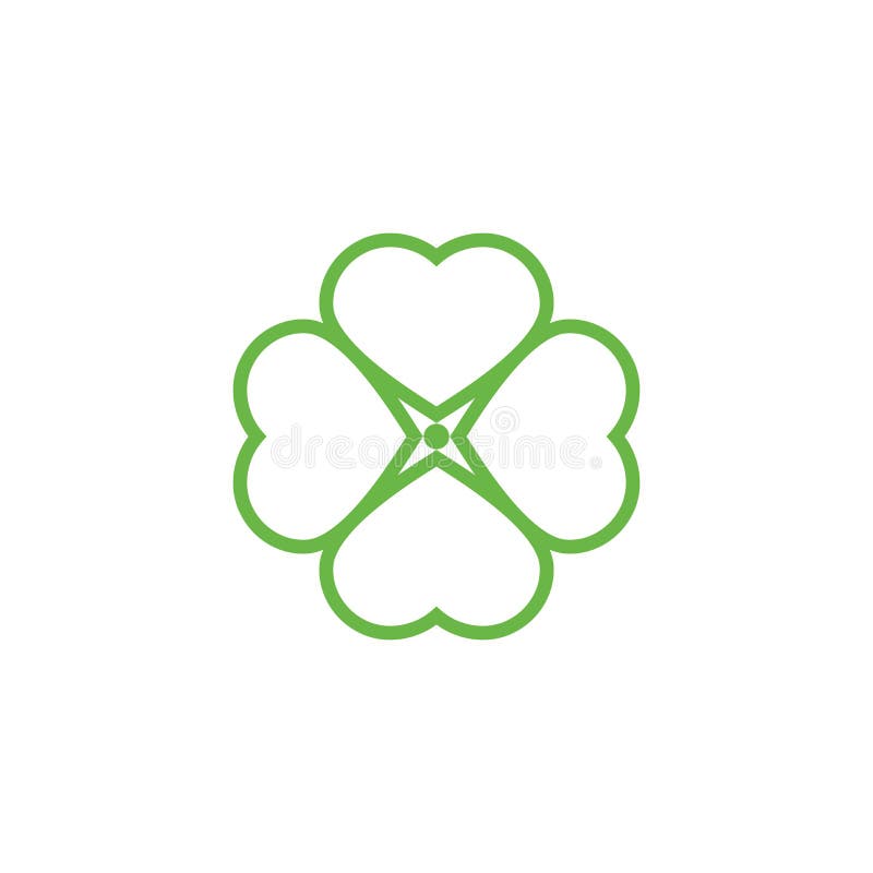 Green Clover Leaf Icon Template Design Stock Vector - Illustration of ...