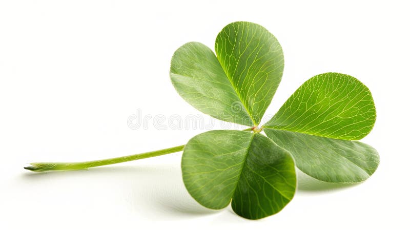 Green Clover Leaf Isolated on White Background Stock Illustration ...