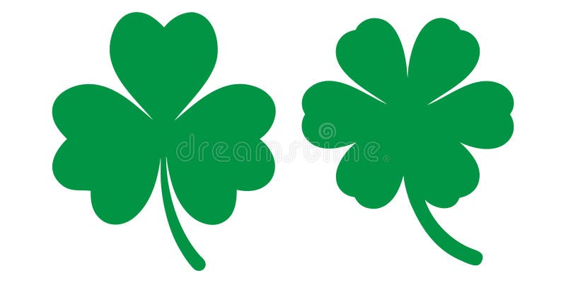Green Clover Leaf Vector Art on White Background. Design for ST Patrick ...