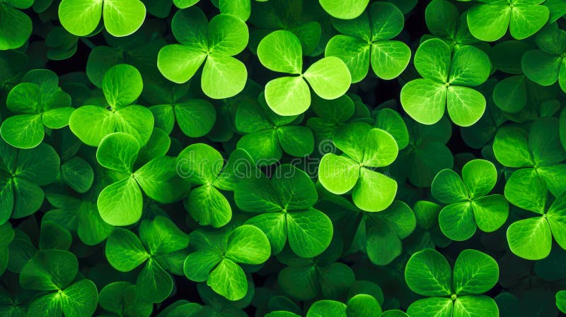 Green Clover Leaves Background. Top View of Clover Leaves Texture ...
