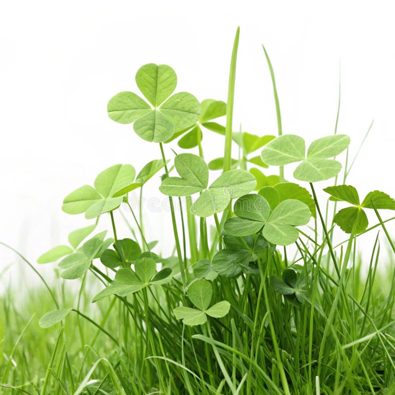 Green Clover Patch in Spring Grass Isolated Stock Illustration ...