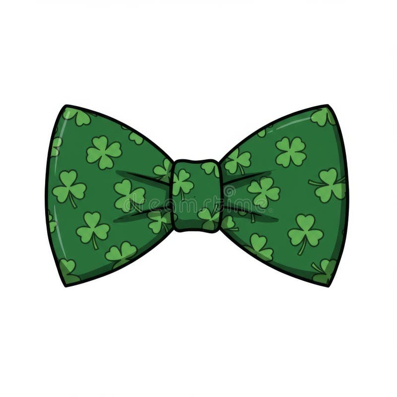 Green Clover Pattern Bow Tie Illustration Stock Illustration ...
