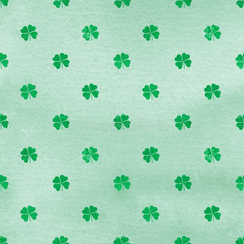 Green Clover Seamless Pattern. Watercolor Clover Stock Photo - Image of ...