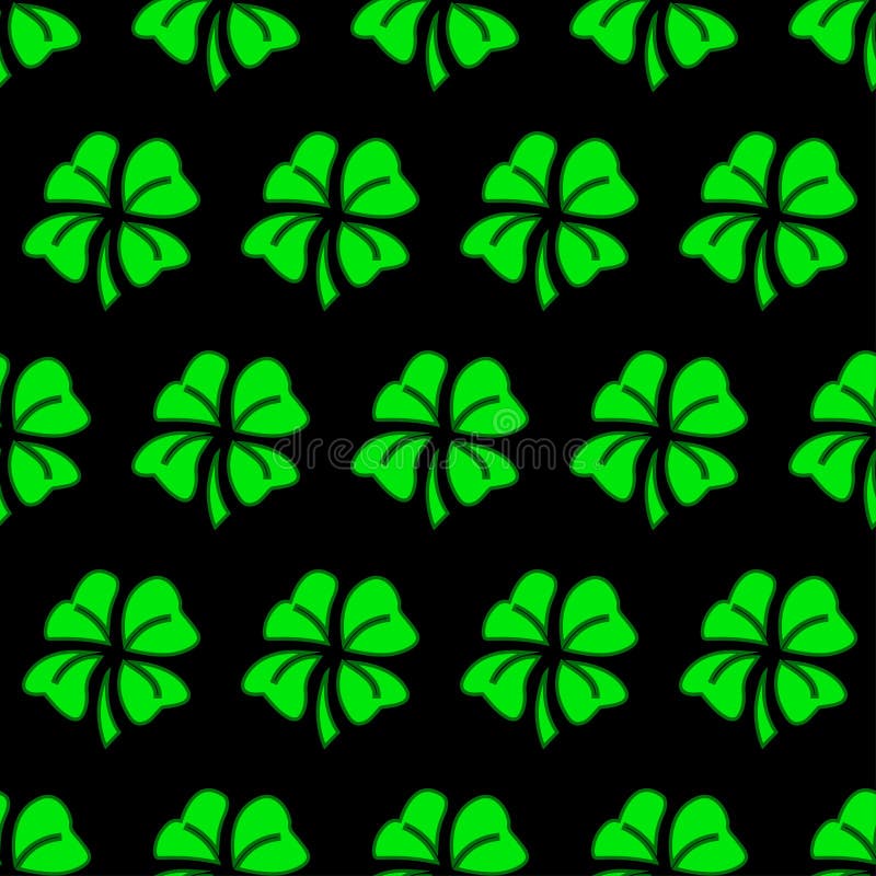 Green Clover Seamless Pattern Background Stock Vector - Illustration of ...