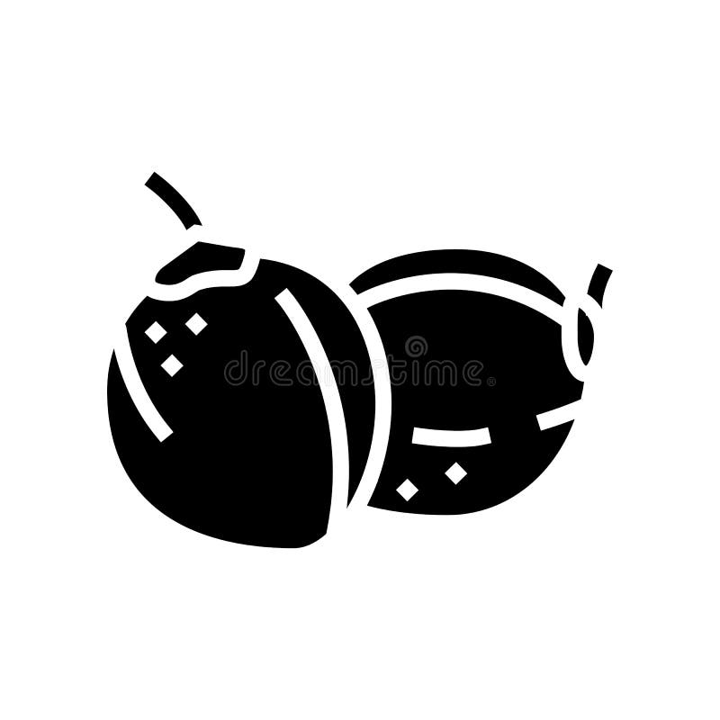 Green Coconut Coco Glyph Icon Vector Illustration Stock Vector ...