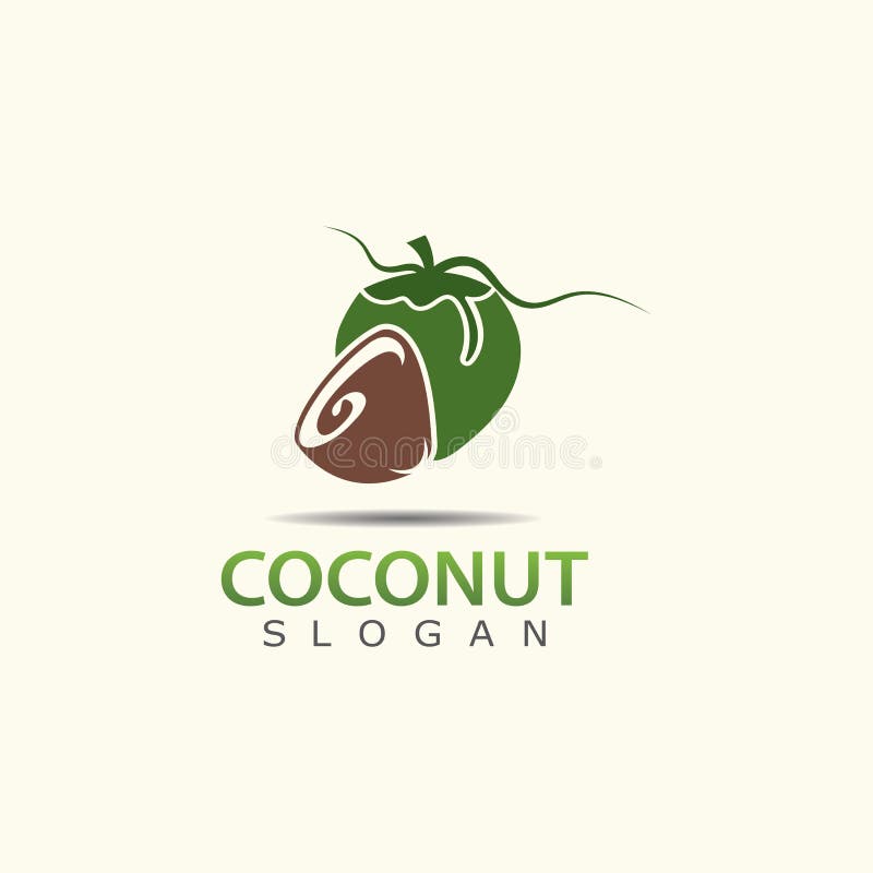 Green Coconut Logo Illustration Design, Nature Template Stock ...