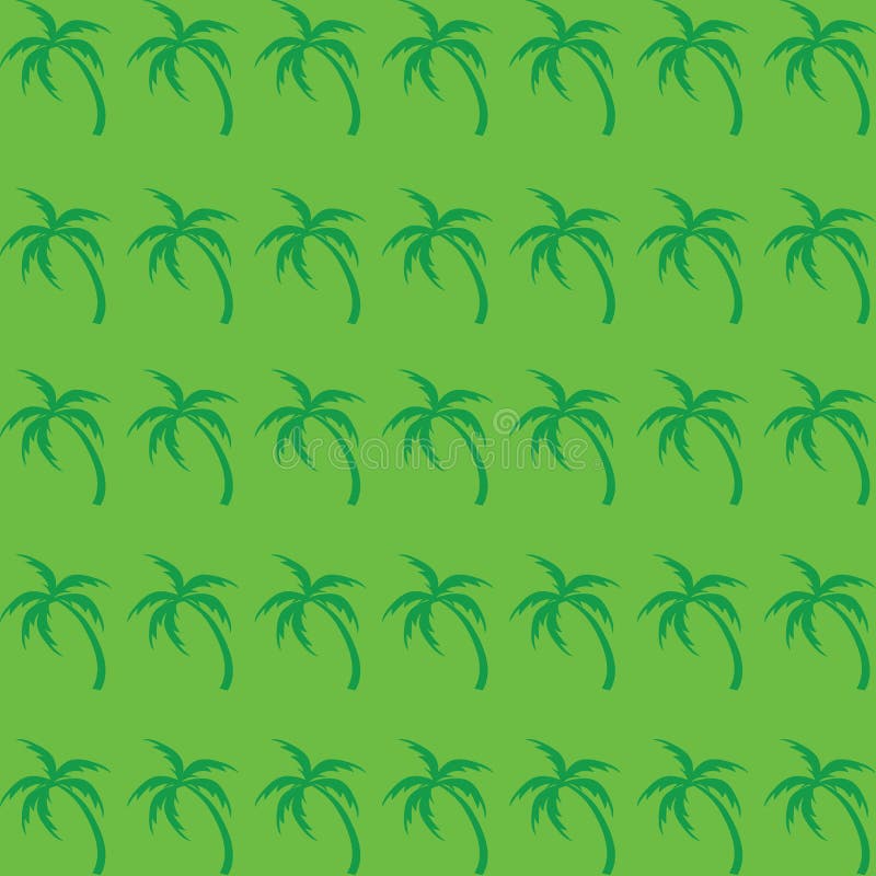 Green Coconut Tree Pattern. Simple Style Vector Stock Vector ...