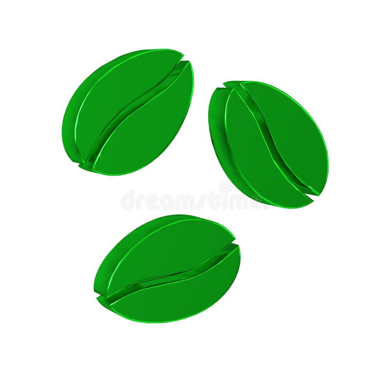 Green Coffee Beans Icon Isolated on Transparent Background. Stock ...