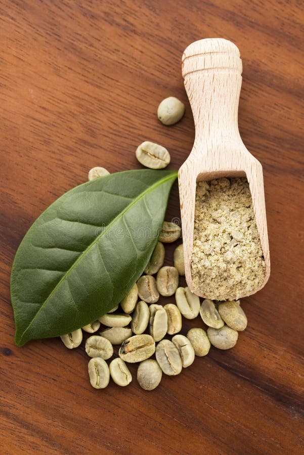 Green Coffee Beans with Leaf Stock Image - Image of java, break: 42666913