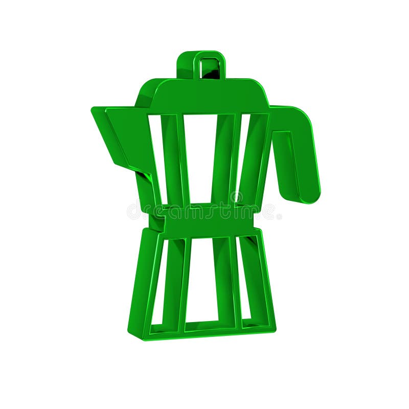 Green Coffee Maker Moca Pot Icon Isolated on Transparent Background ...