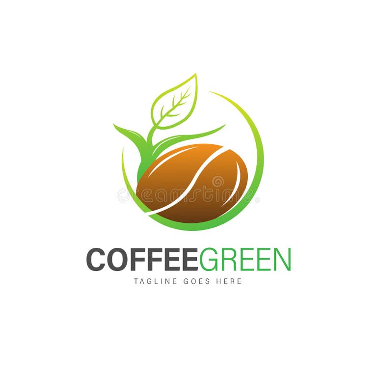 Green Coffee Seed Logo Template Stock Vector - Illustration of caffeine ...