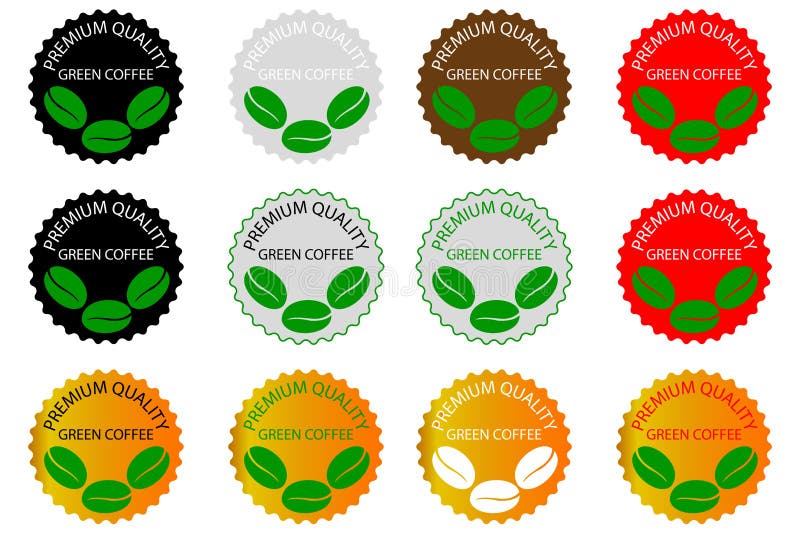 Green Coffee Sticker Label Stock Illustrations – 692 Green Coffee ...